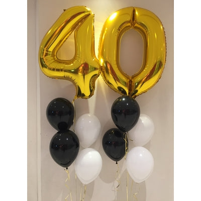 Golden Oldies Birthday Balloon Bouquet [with black & white balloons ...